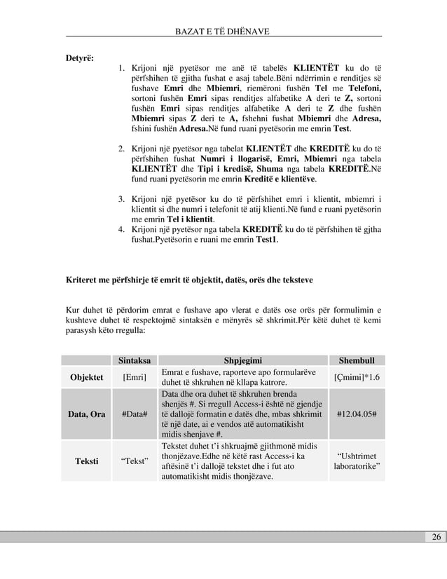 Bazat e Te Dhenave - ACCESS | PDF