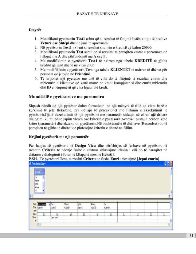 Bazat e Te Dhenave - ACCESS | PDF