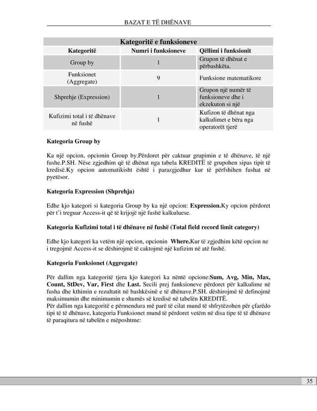 Bazat e Te Dhenave - ACCESS | PDF