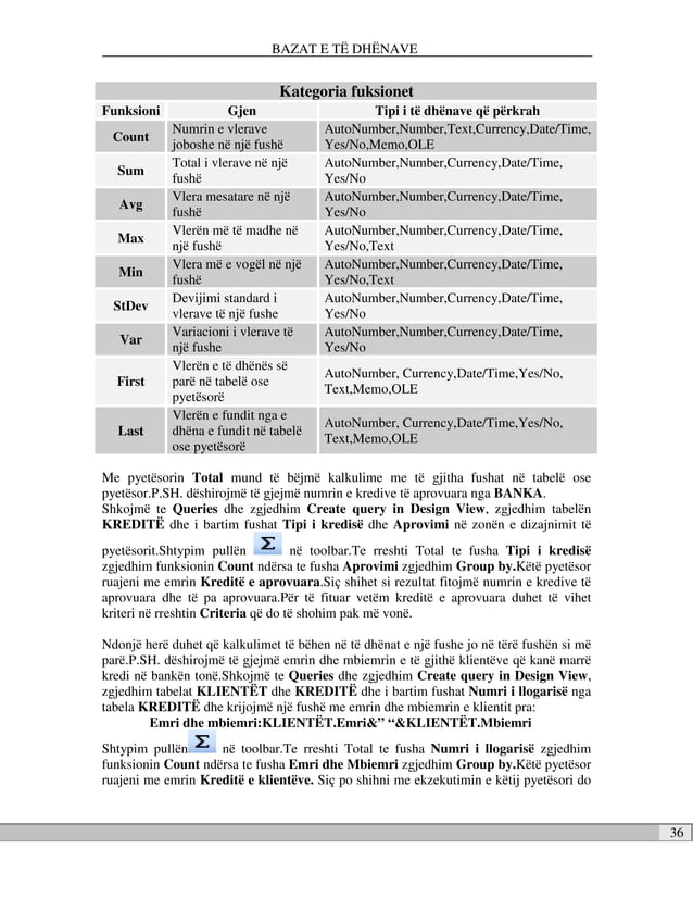 Bazat e Te Dhenave - ACCESS | PDF