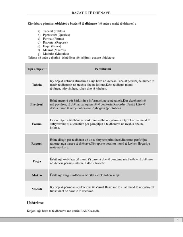 Bazat e Te Dhenave - ACCESS | PDF