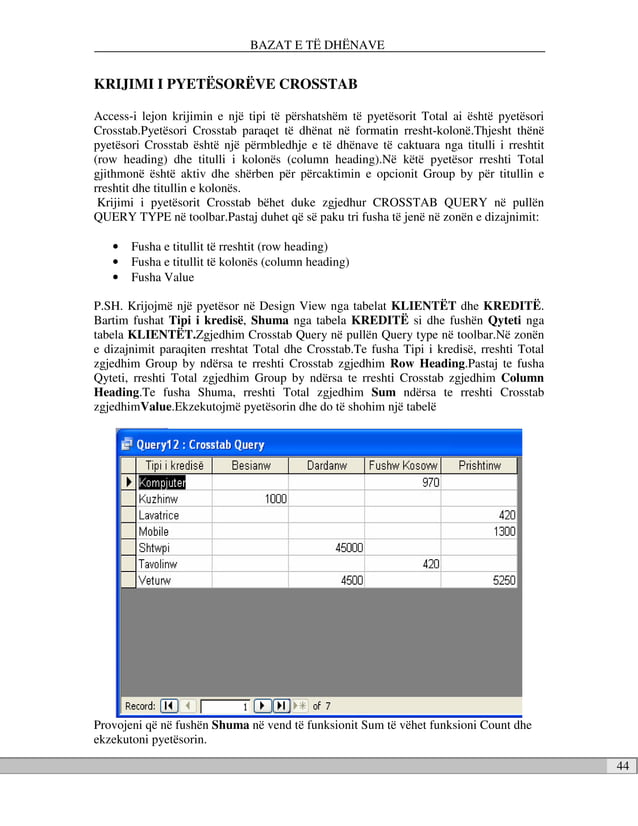 Bazat e Te Dhenave - ACCESS | PDF