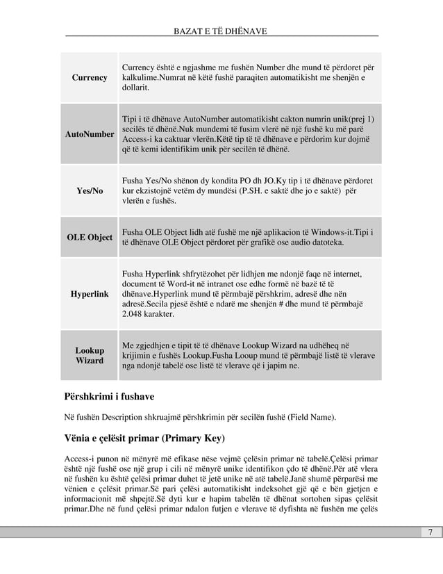 Bazat e Te Dhenave - ACCESS | PDF