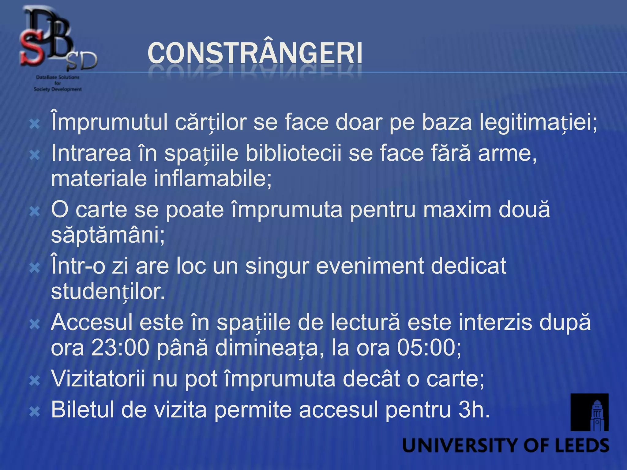 Proiect Design Baze de Date | PPT