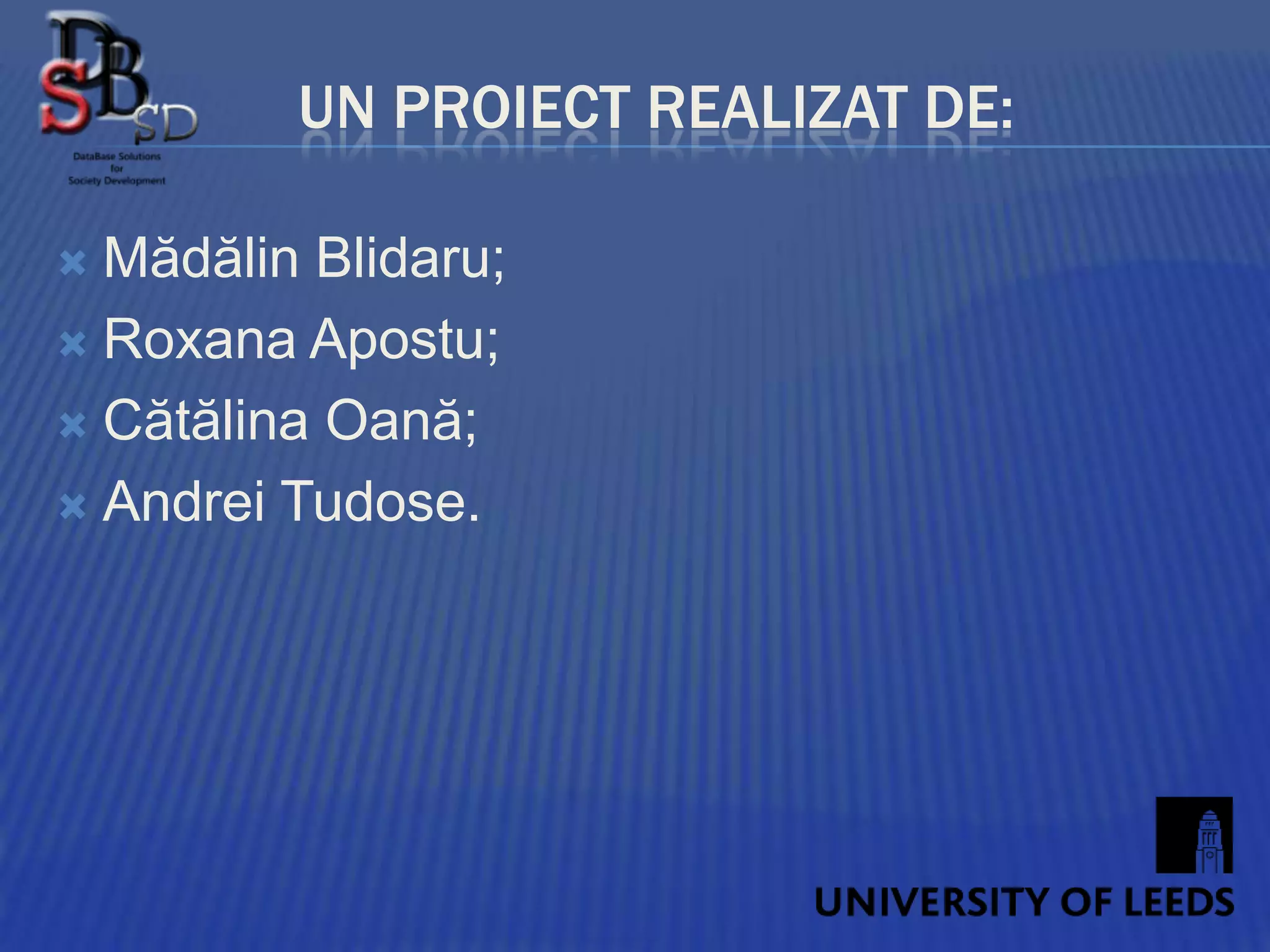Proiect Design Baze de Date | PPT