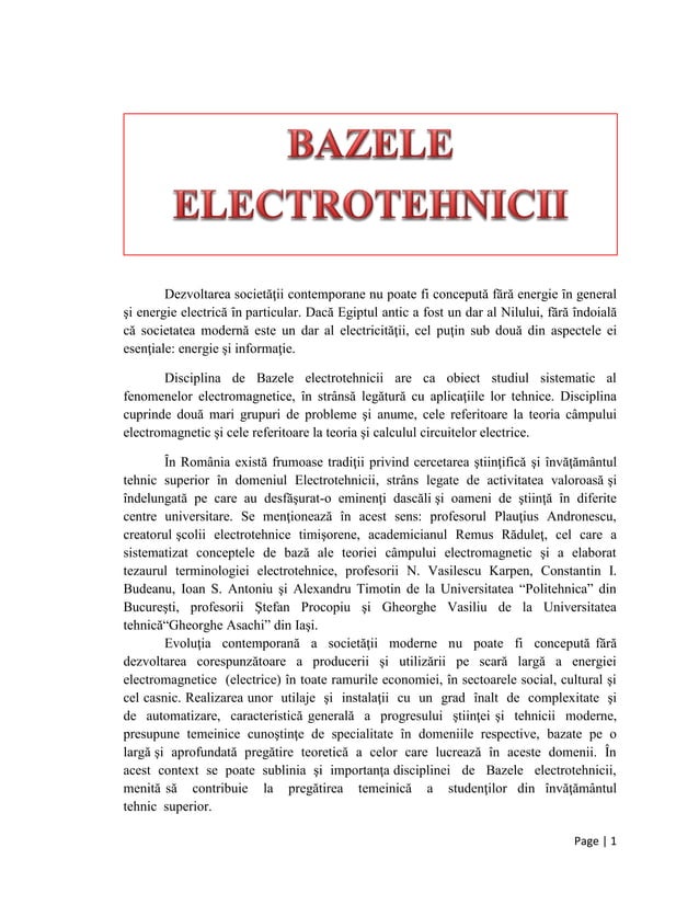 Bazele electrotehnicii | PDF