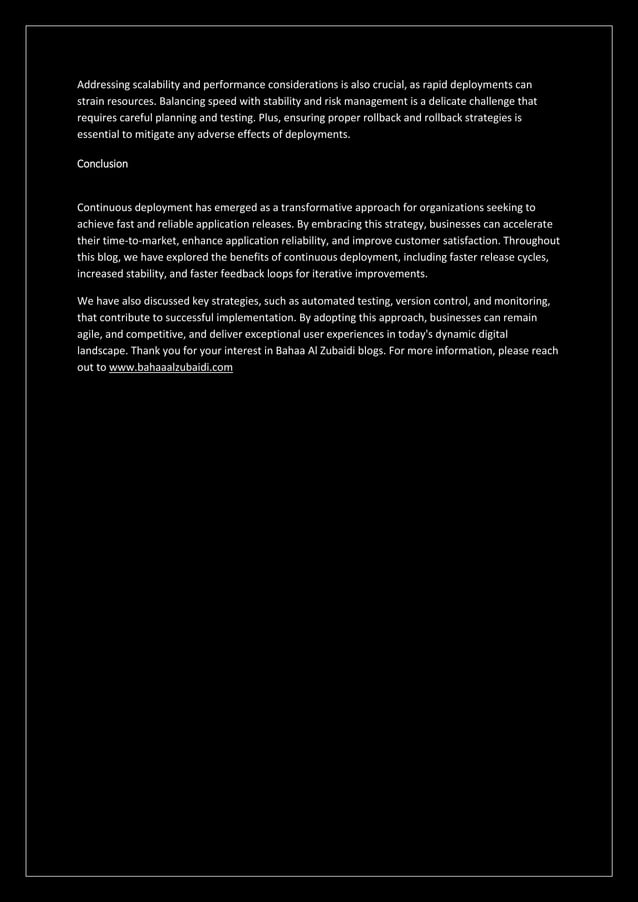 Continuous Deployment: Accelerating Releases | PDF Continuous Deployment: Accelerating Releases | PDF