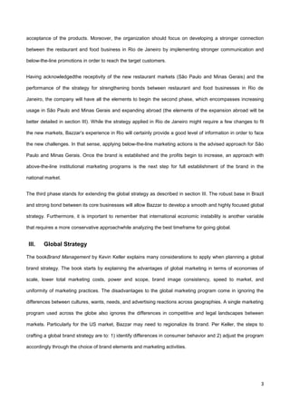 Case study : Bazzar Restaurant in Rio de Janeiro | PDF