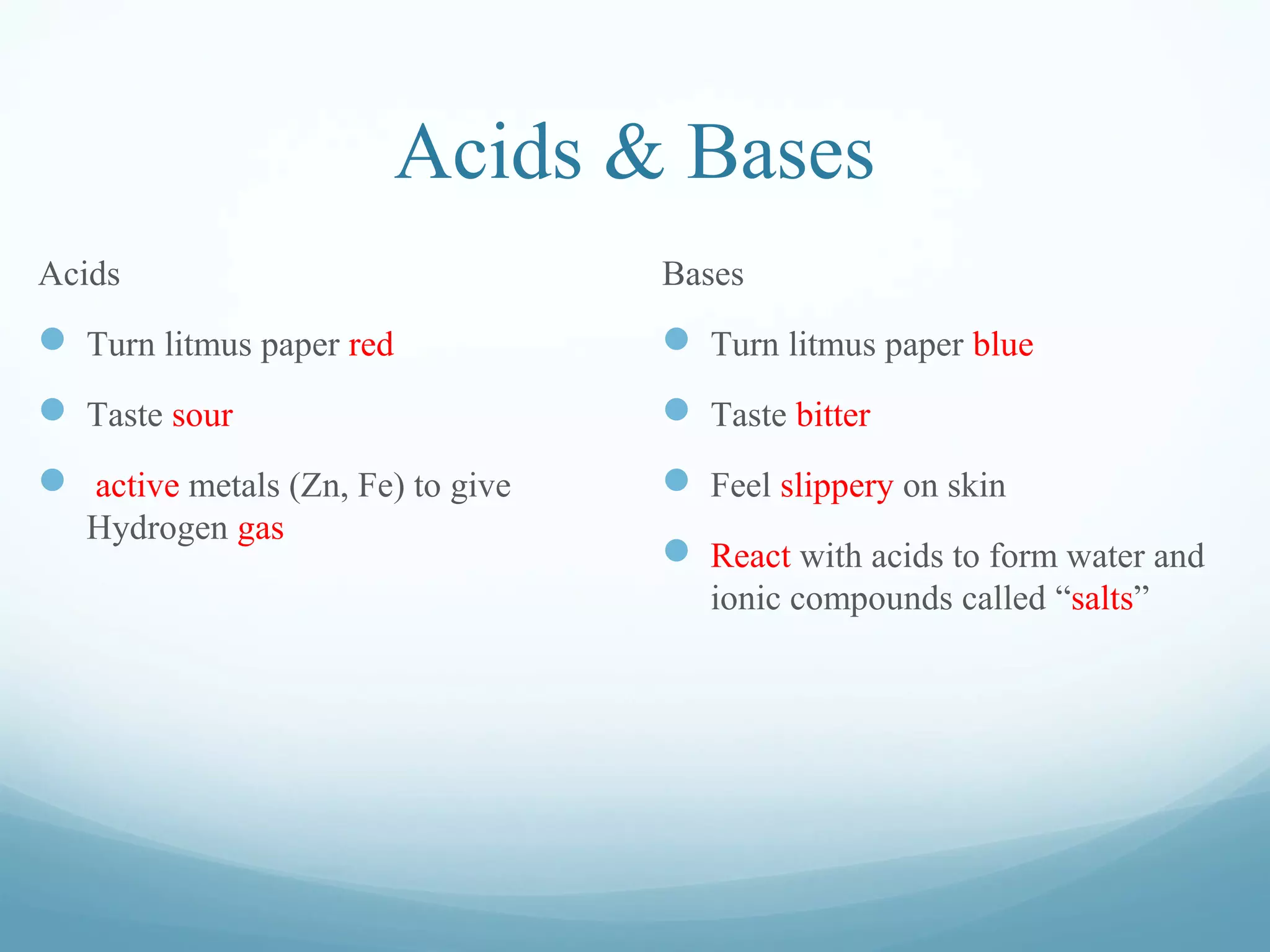 6.3 Acids and Bases | PPT