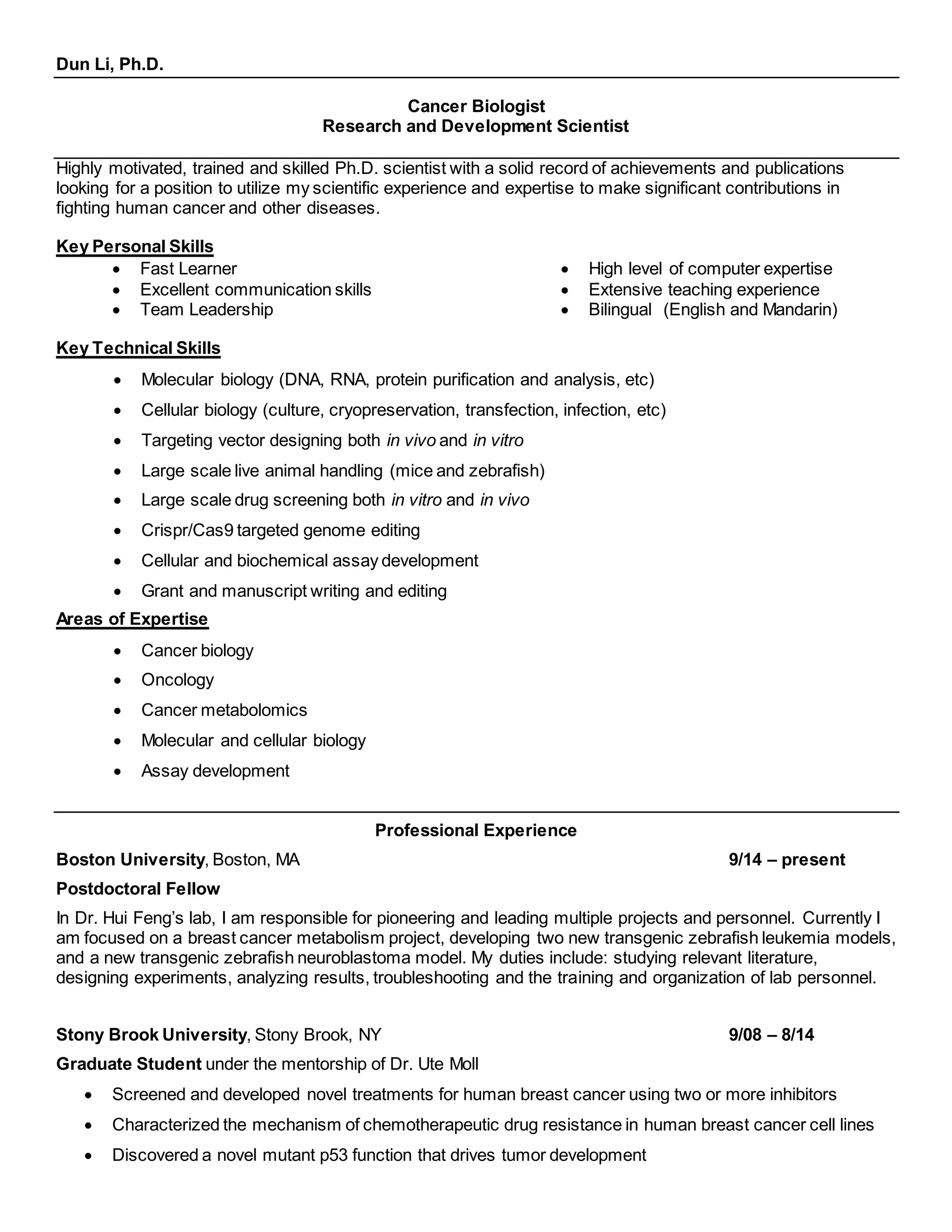 Li Resume | PDF