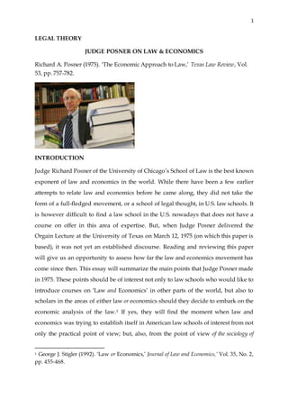 Judge Posner on Law and Economics | DOCX