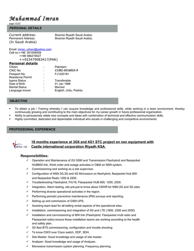 imran cv (1) | PDF