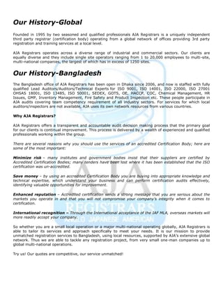 Brochure of AJA Bangladesh Ltd. | PDF