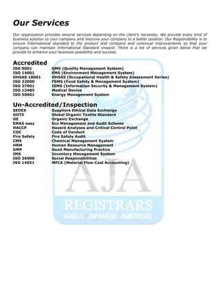 Brochure of AJA Bangladesh Ltd. | PDF