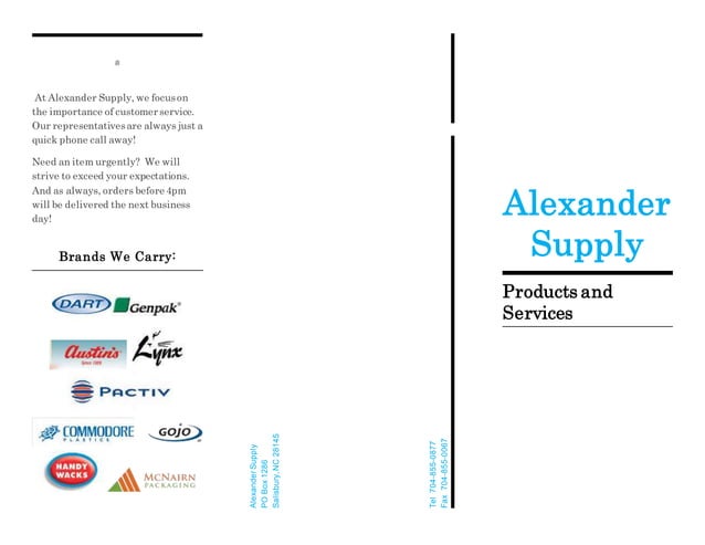 Alexander Supply Info Pamphlet | DOCX