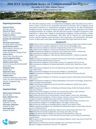 SSCI2016_CFP_Final | PDF | Artificial Intelligence | Technology & Computing