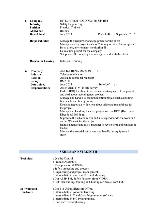 Muhammad Taufik Bin Mohd Khalid resume | PDF
