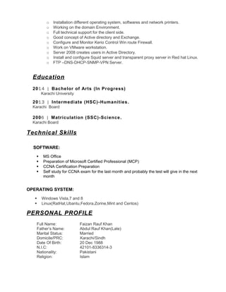 Faizan CV | PDF