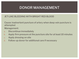 BB106-DONOR SCREENING AND DONOR MANAGEMENT.pptx.pdf | Blood Disorders ...