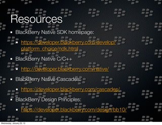 BB10 native development | PPT
