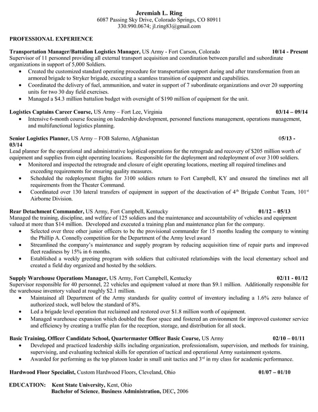 Jeremy Ring resume | PDF