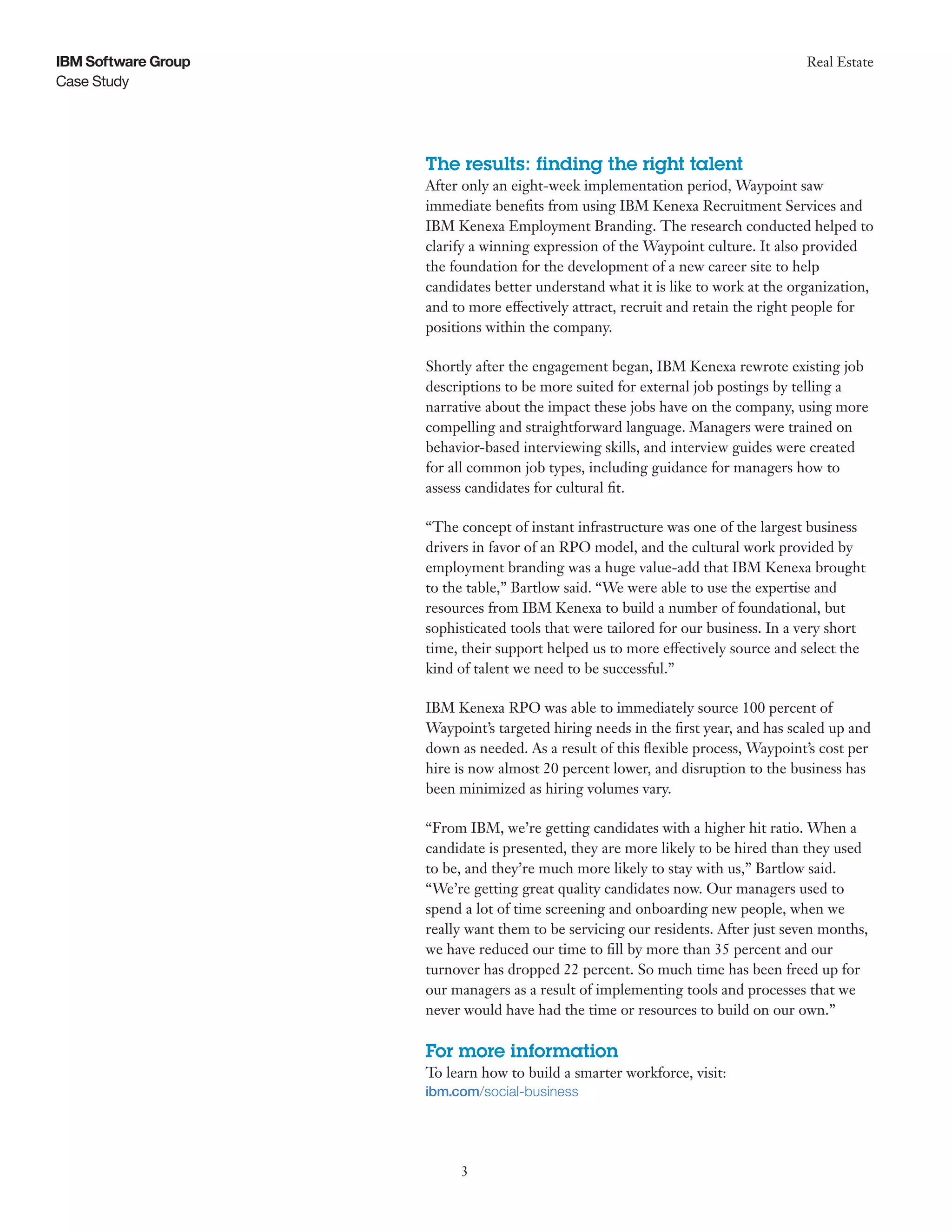 IBM Kenexa Employment Branding and RPO - Waypoint Homes | PDF