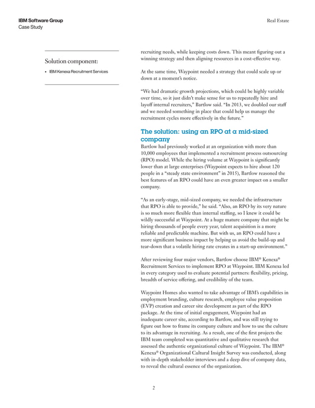 IBM Kenexa Employment Branding and RPO - Waypoint Homes | PDF