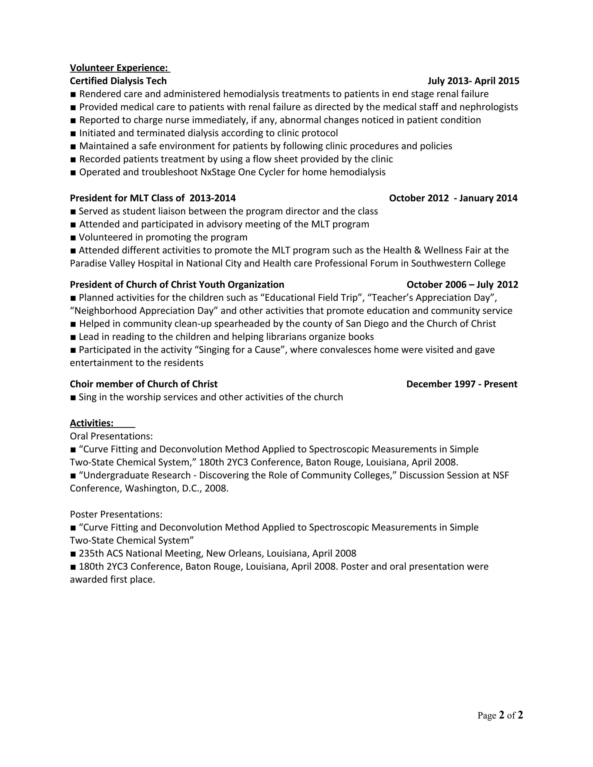 MLT Resume | DOC