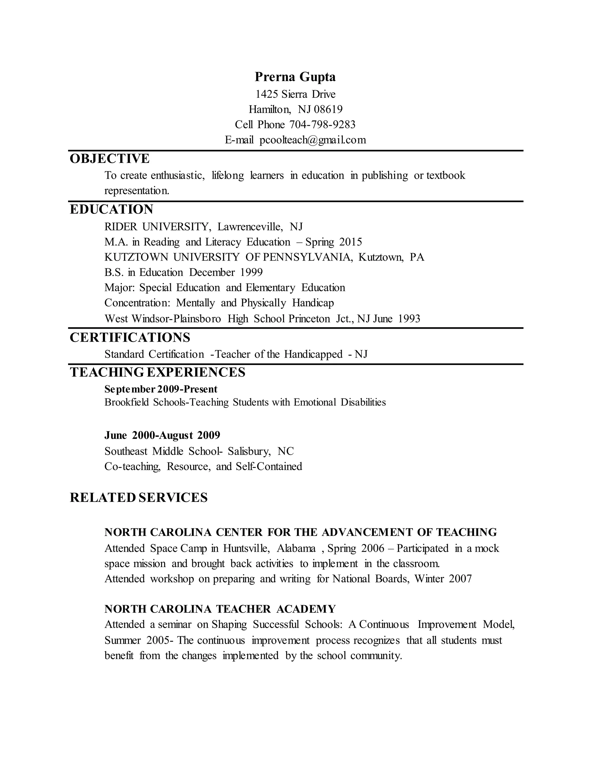 Revised Resume and cover letter | DOCX