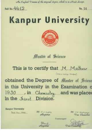 Msc PG Certificate | PDF