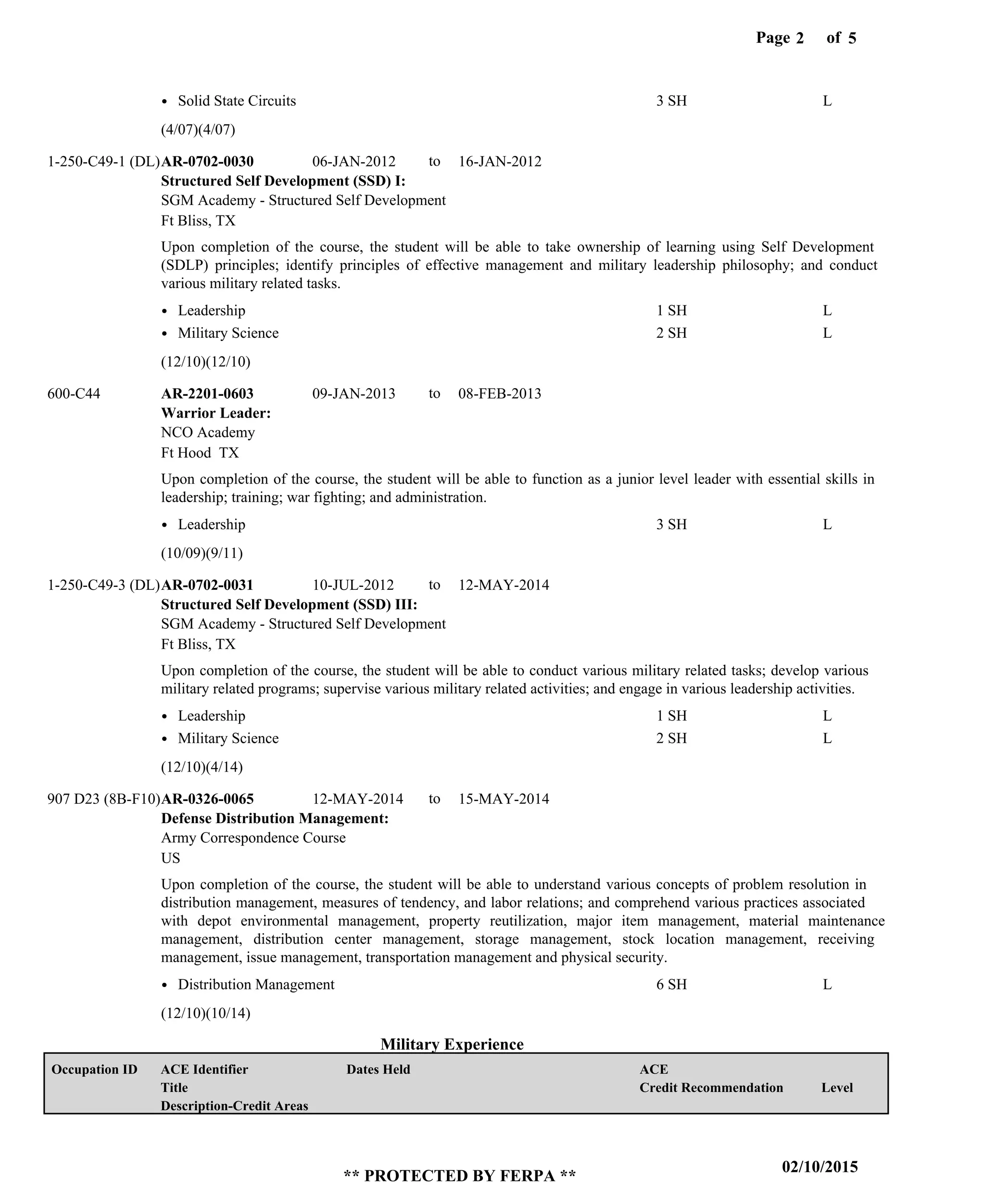 JST Army Transcript Atnip, Marcus O | PDF | Defense Industry | Industries
