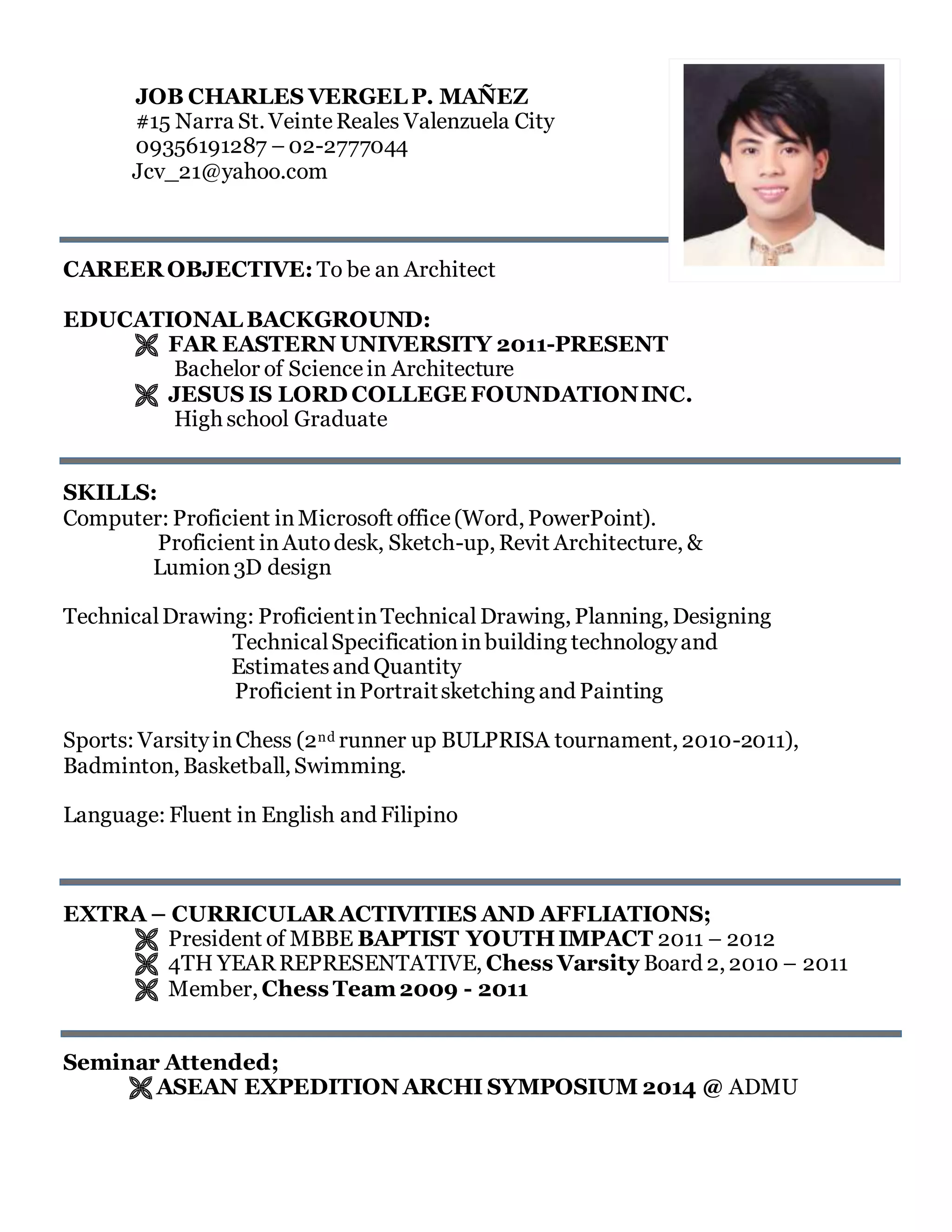 RESUME - JOB CHARLES VERGEL P | DOCX