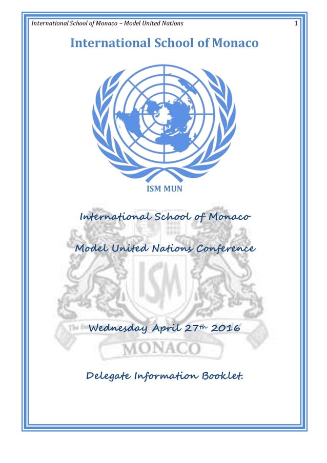 MUN delegate information booklet | PDF