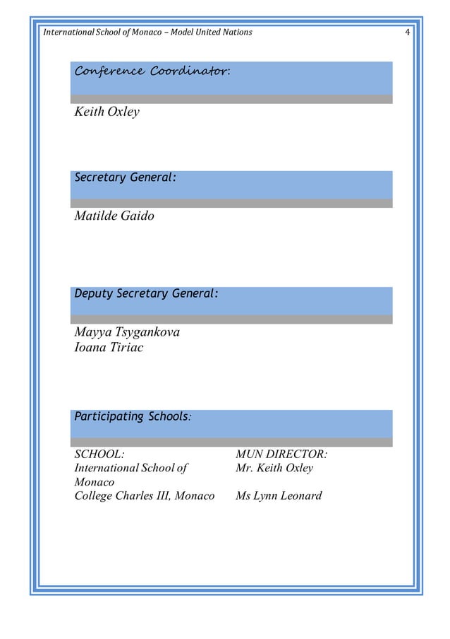MUN delegate information booklet | PDF