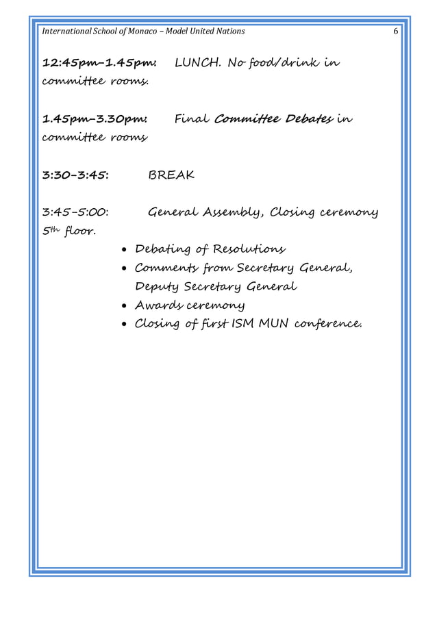 MUN delegate information booklet | PDF