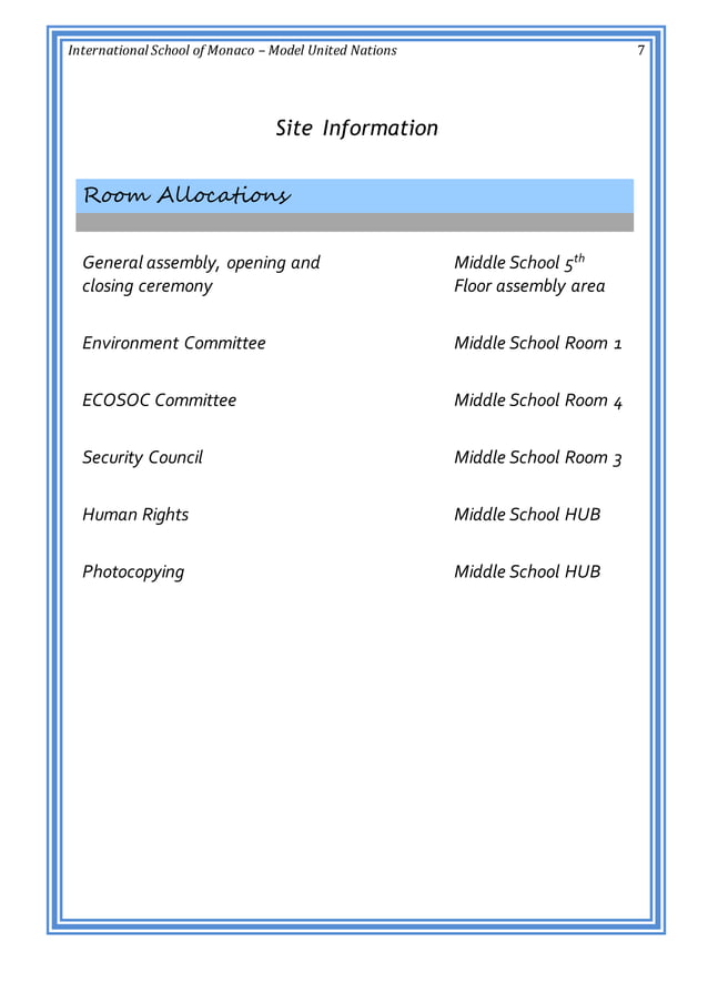 MUN delegate information booklet | PDF