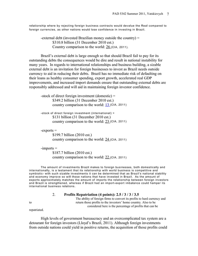 Brazil-International Country Risk Guide Worksheet | PDF