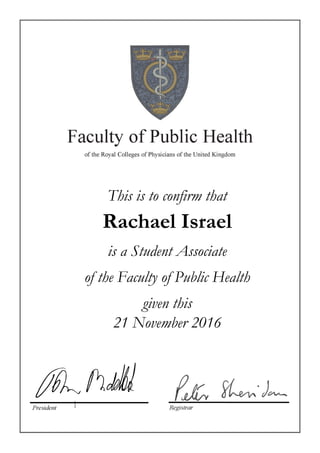 FPH Certificate | PDF