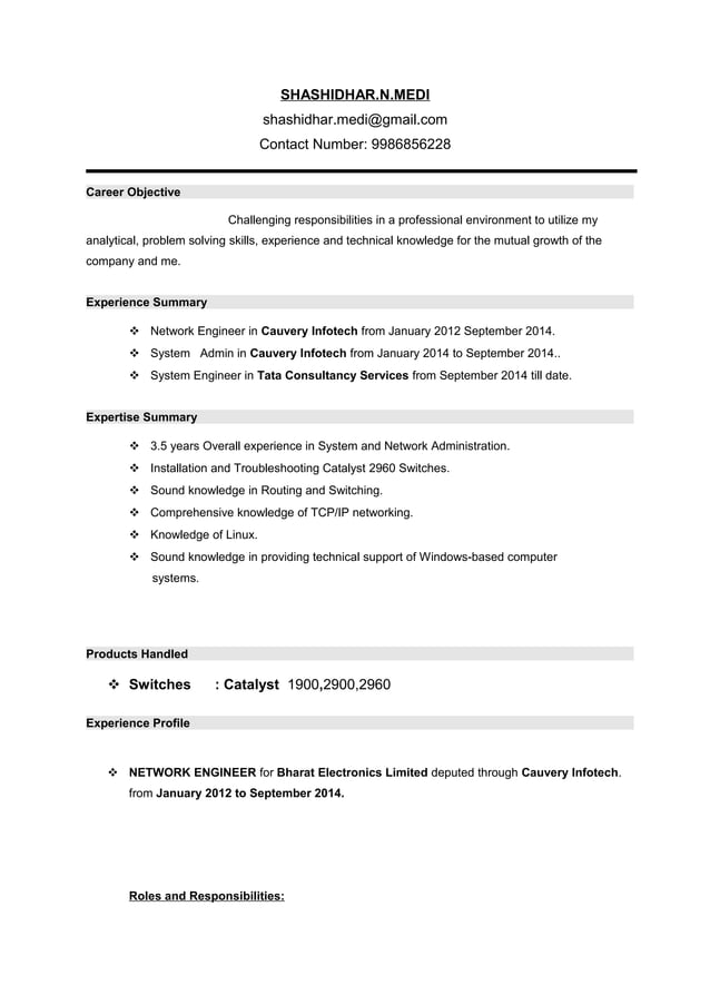 Modified CV | DOC