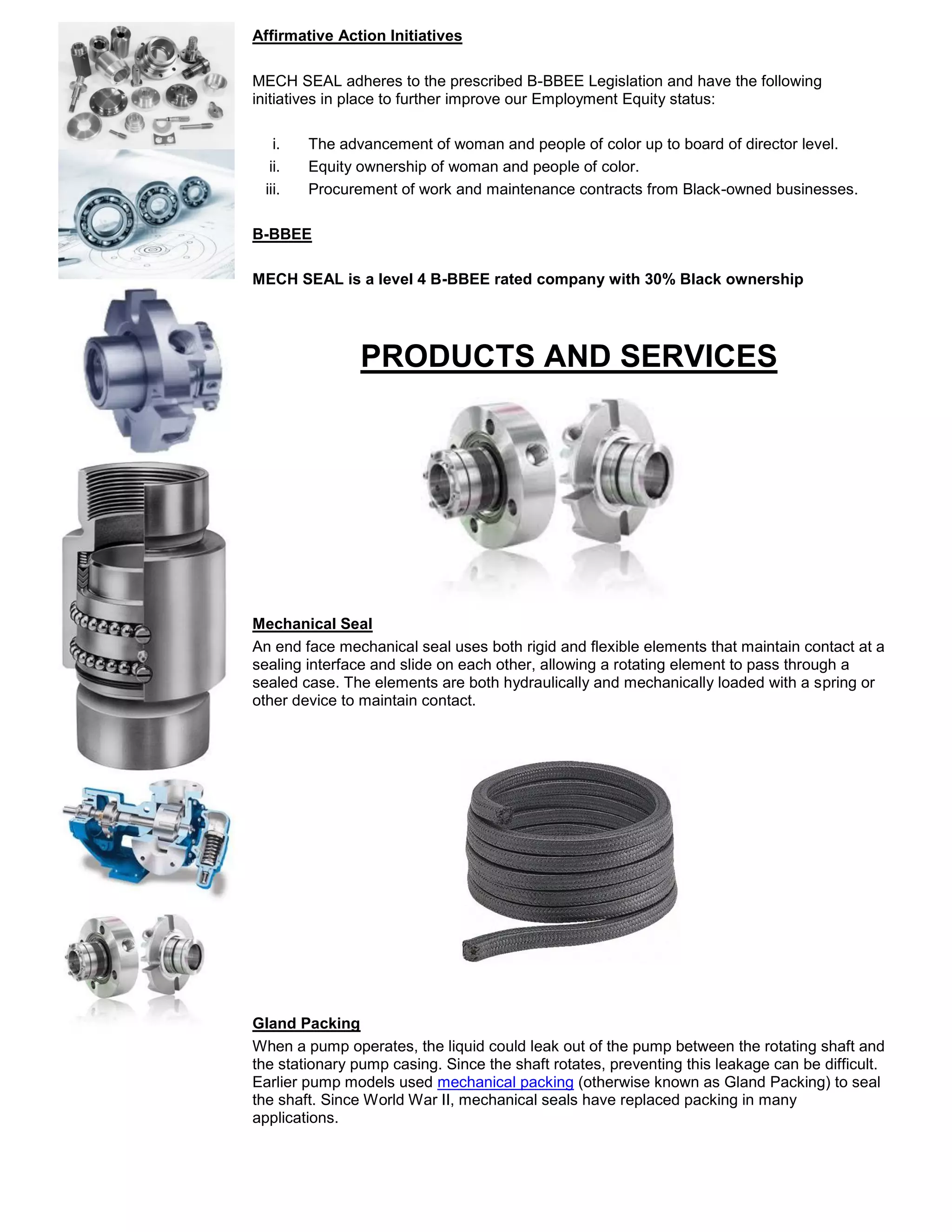 Mech Seal Company Profile | PDF