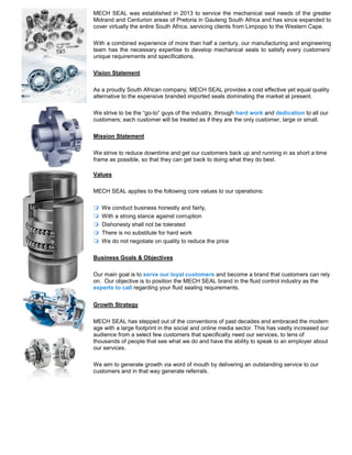 Mech Seal Company Profile | PDF