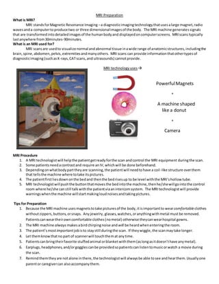 MRI Preparation | DOCX