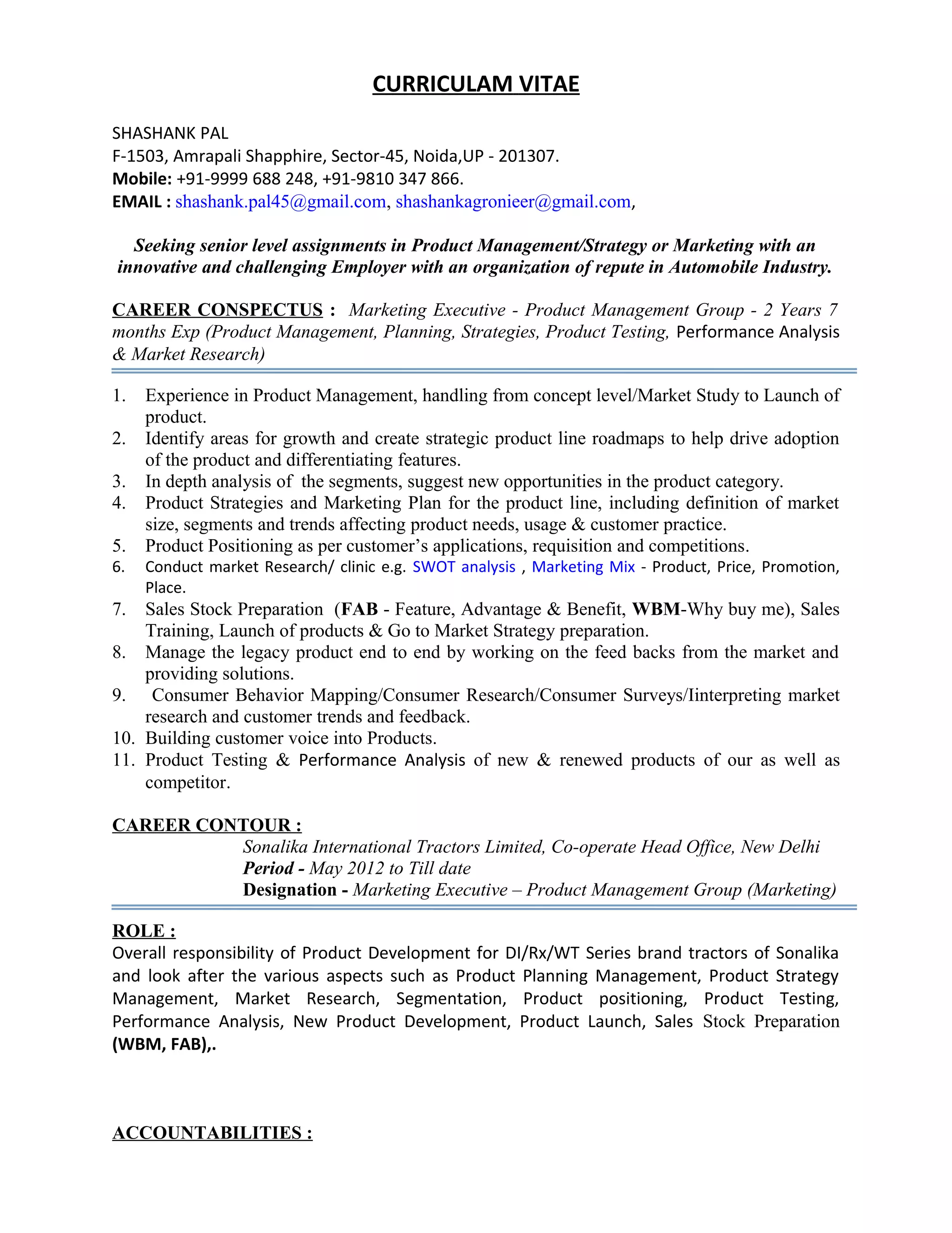 Shashank Pal, Marketing Executive - Product Management Group, 2 yrs 7 ...