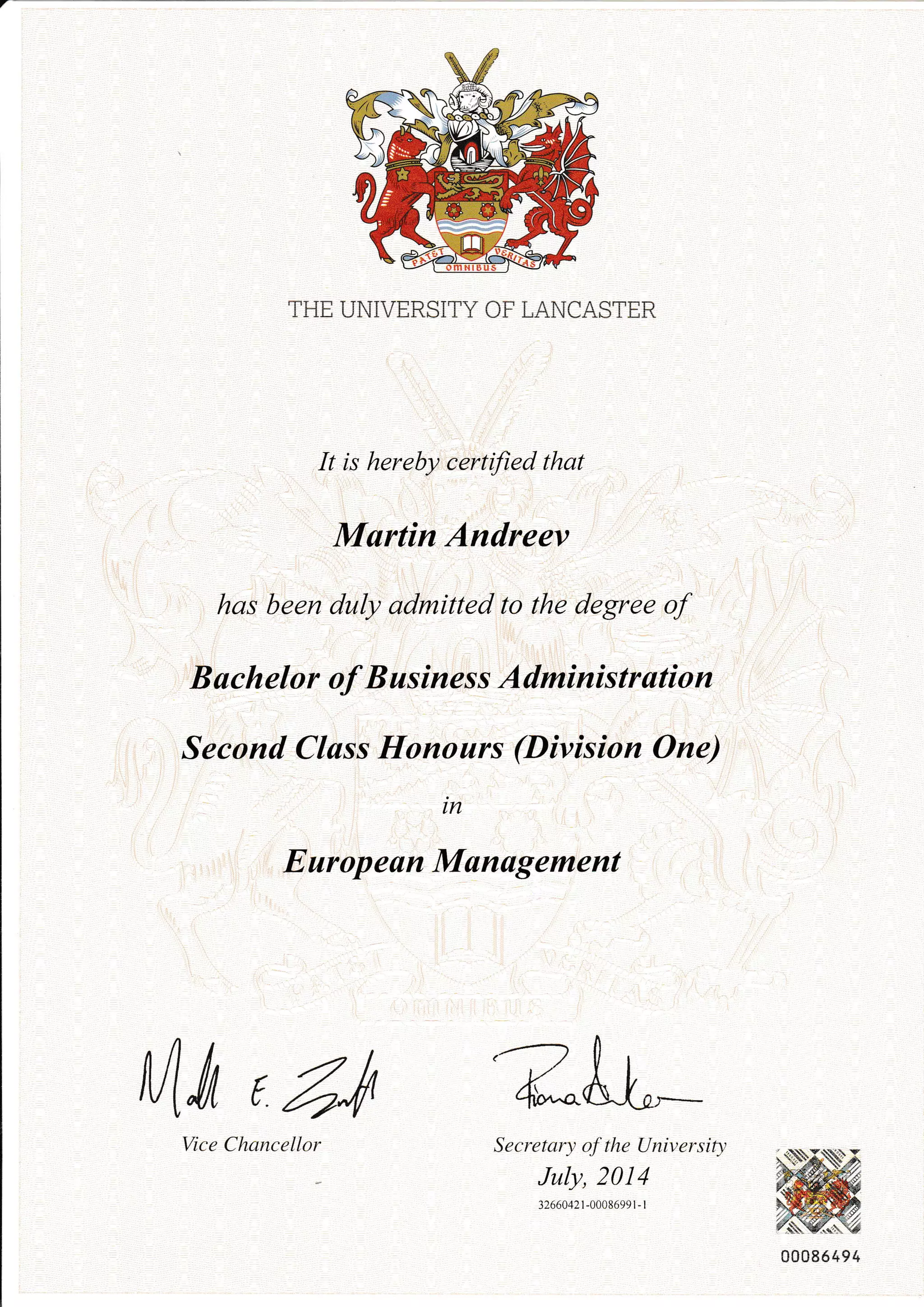 Bachelor's degree - Lancaster University | PDF