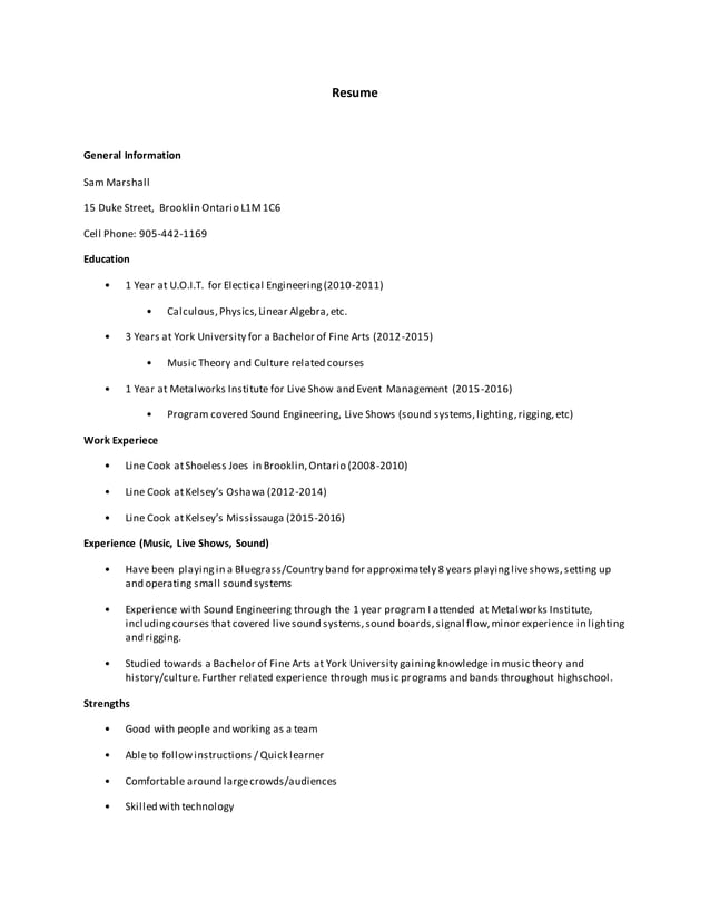 Sam Resume 2016 | DOCX