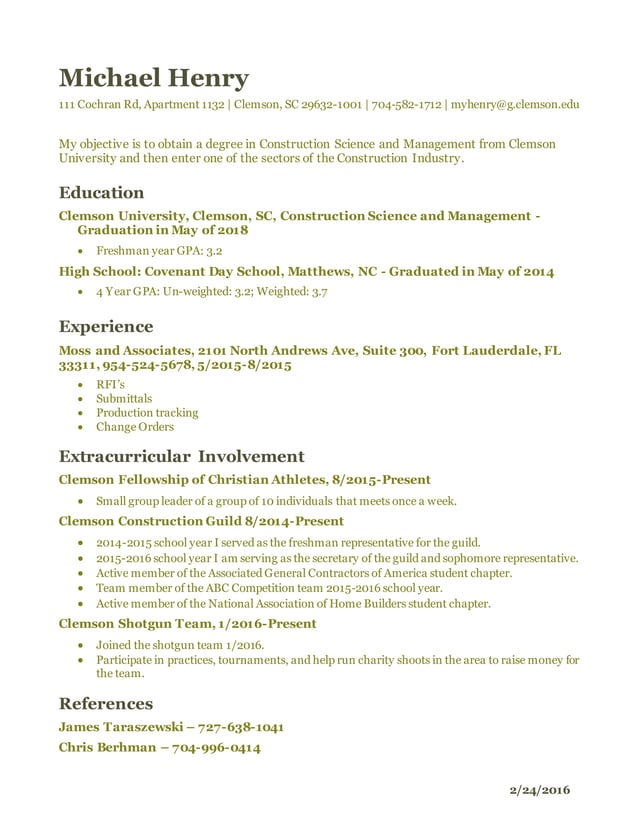 Michael Henry - Resume - 2-24-2016 | DOCX | Rail Travel | Travel Type