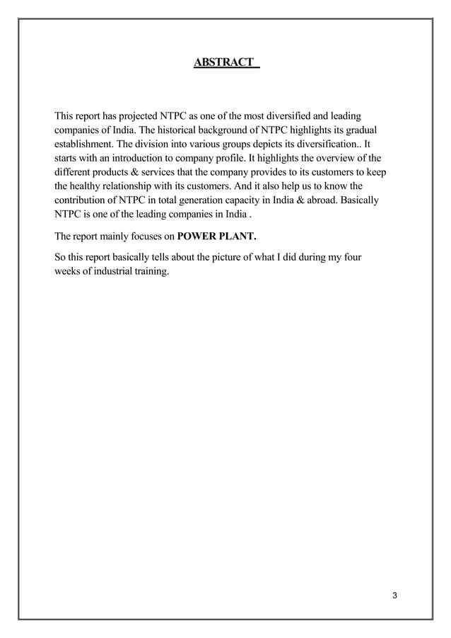 INTERNSHIP REPORT NTPC | PDF | Power and Energy Industry | Industries