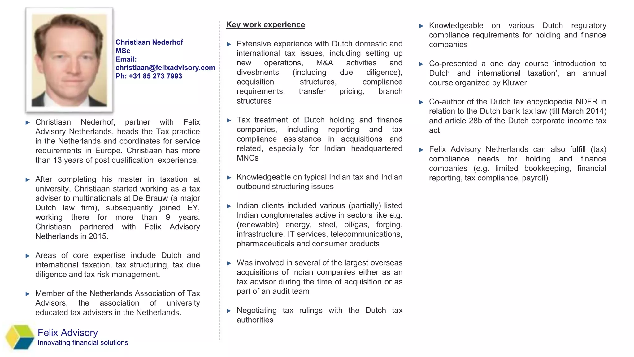 Felix profile | PPTX