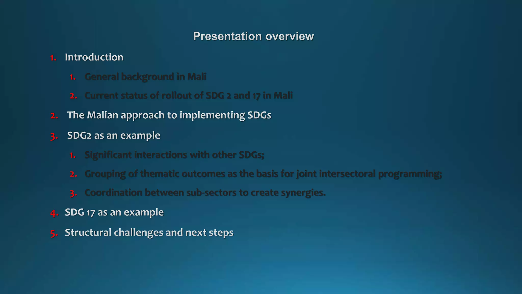 Brussels Briefing 54: Modibo Traoré ''Successes in SDGs implementation ...