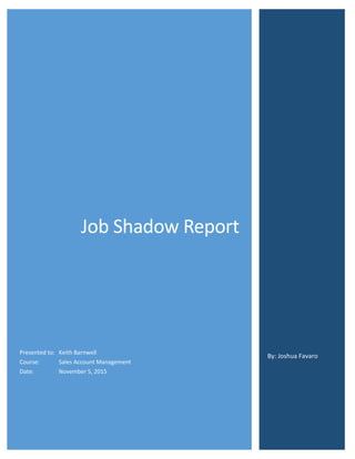 Sales Account Management - Job Shadow Report | PDF